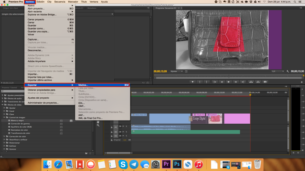 Exportar, Tutorial Adobe Premier Pro CC - Escape Digital