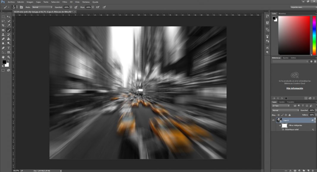 Efecto velocidad con desenfoque radial en Photoshop | Escape Digital
